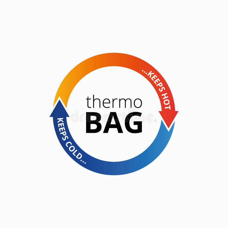 Thermo Bag Icon. Keeps Hot and Keeps Cold. Logo for Delivery Bag ...