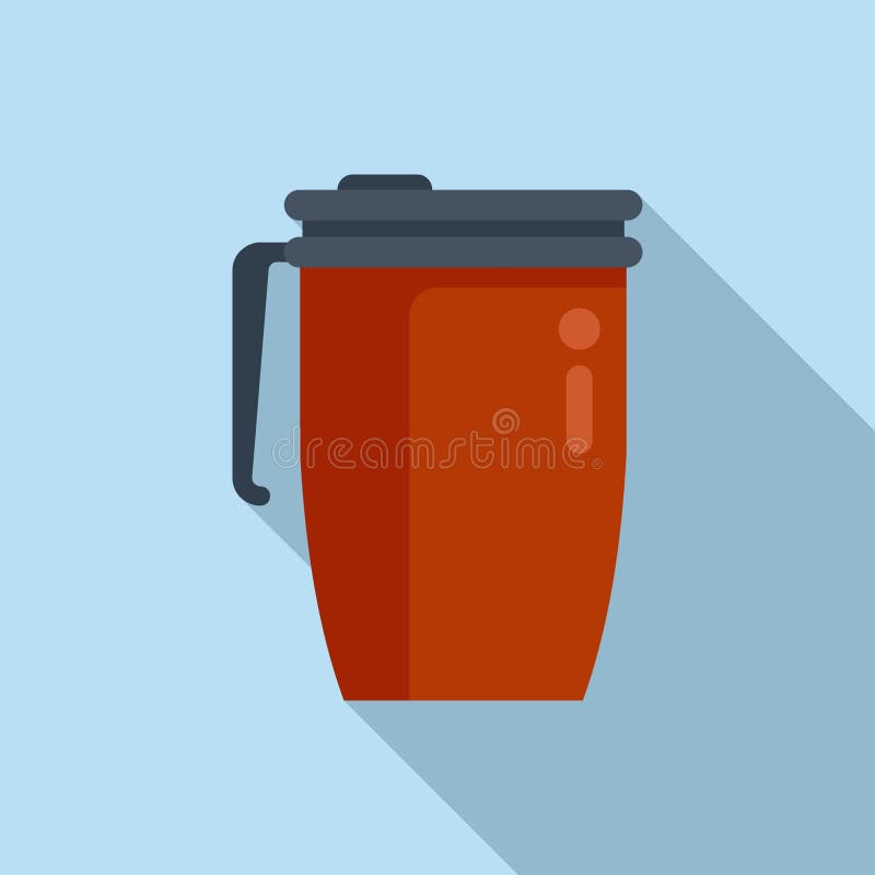 Thermo Cup Icon Flat Vector. Coffee Mug Stock Illustration ...