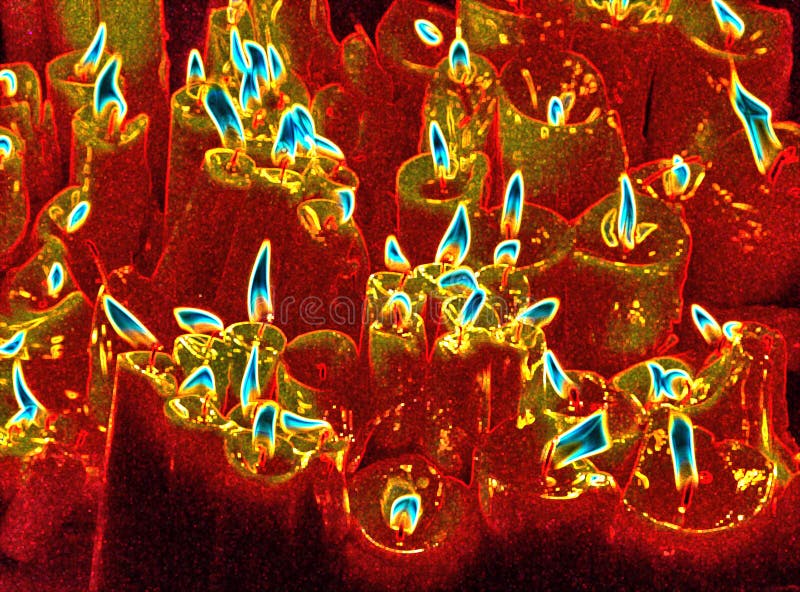 Thermo Vision Photograph of Candles Stock Image - Image of science ...