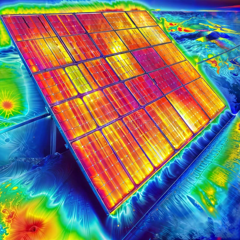 Solar Panel Heat Map: Temperature in Color, Generative Ai Stock ... Solar Panel Heat Map: Temperature in Color, Generative Ai Stock ...