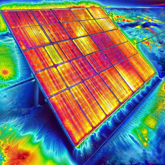Solar Panel Heat Map: Temperature in Color, Generative Ai Stock ...