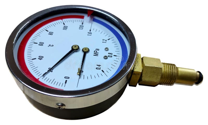 Thermomanometer for Measuring Temperature and Overpressure Stock Photo ...