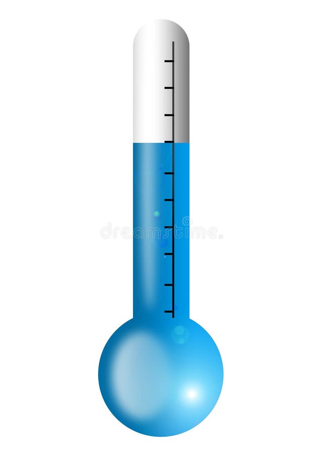 Blue thermometer stock vector. Illustration of chilly - 9608965