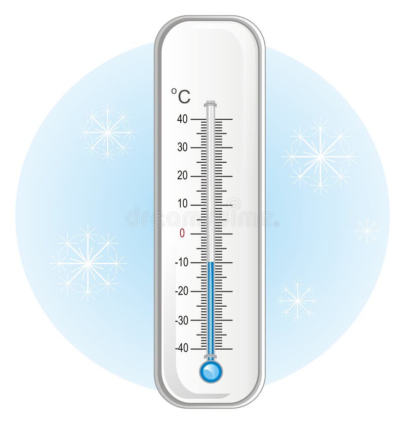 Thermometer and Winter Icon Stock Illustration - Illustration of ...