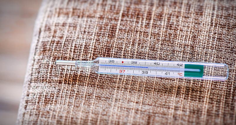 Thermometer after Checking the Body Temperature. Indicates a High ...