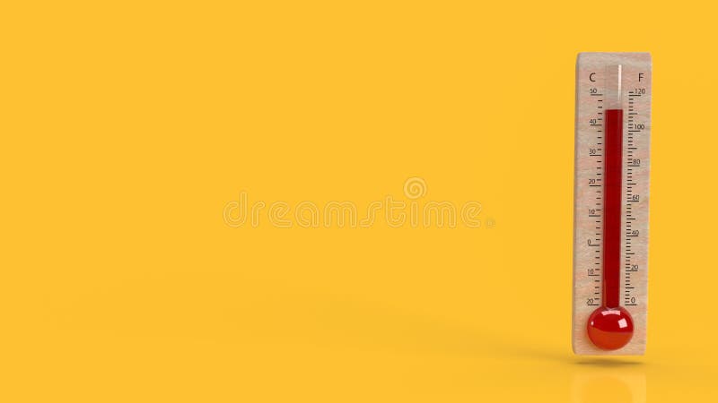 The Thermometer for Climate Change or Heat Wave Concept 3d Rendering ...