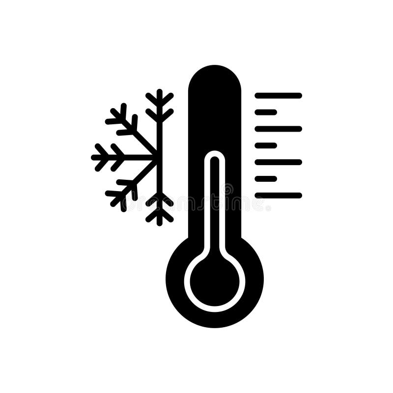 Thermometer Cold Icon Set. Winter Freezing Temperature Vector Symbol ...