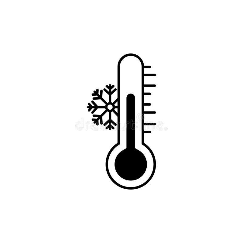 Thermometer Cold Icon Set. Winter Freezing Temperature Vector Symbol ...