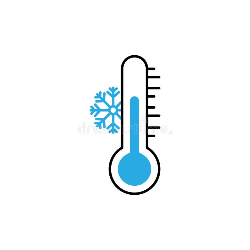 Thermometer Cold Icon Set. Winter Freezing Temperature Vector Symbol ...