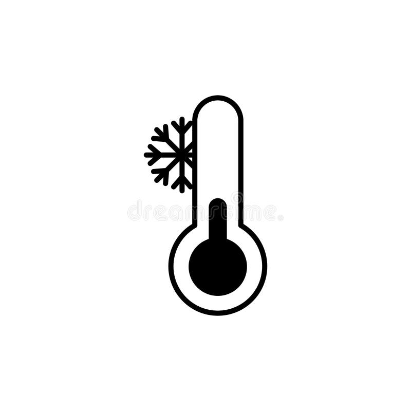 Thermometer Cold Icon Set. Winter Freezing Temperature Vector Symbol ...