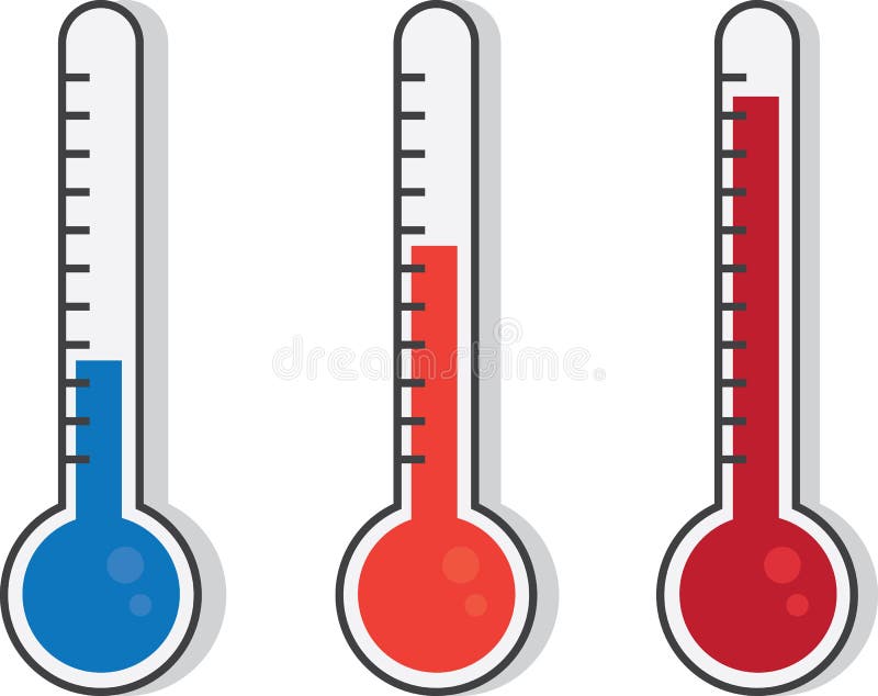 Hot and Cold Cartoon Thermometers. Summer and Winter Hot and Cold ...
