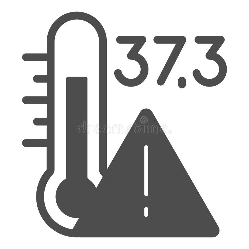Thermometer Danger Temperature Solid Icon, Illness Danger Concept ...