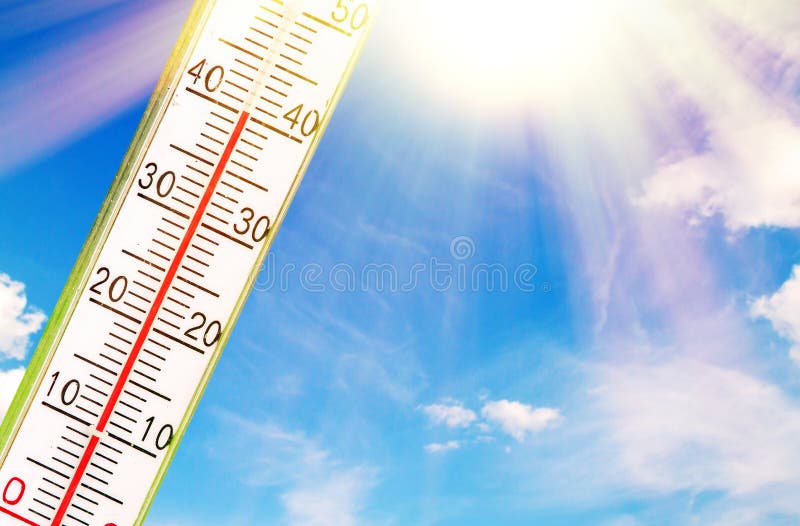 Thermometer in the sun stock photo. Image of light, bright - 122275450