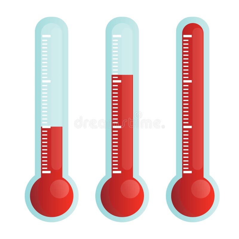 Cartoon Thermometer Graphic Icon Vector Illustration Set Stock Vector ...