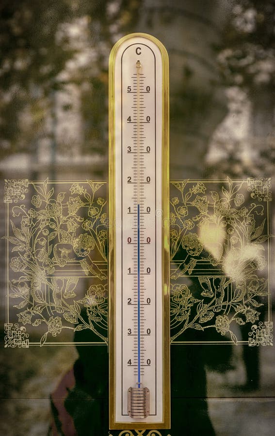 Thermometer with Mercury in the Glass Tube Stock Photo - Image of tube ...