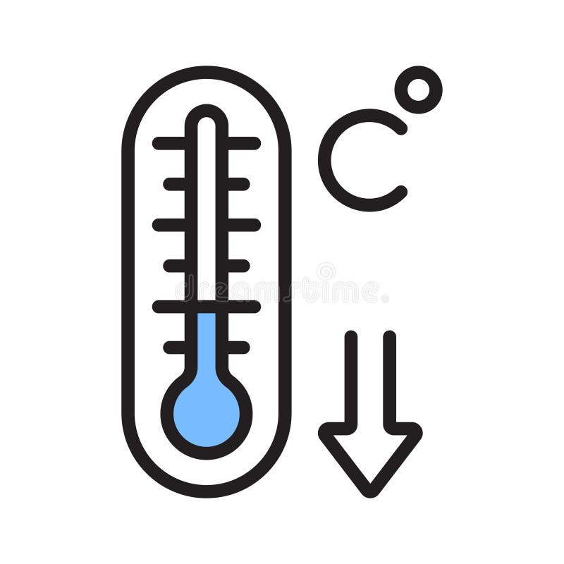 A Thermometer with a Dropping Scale, Representing Cold Weather. Stock ...