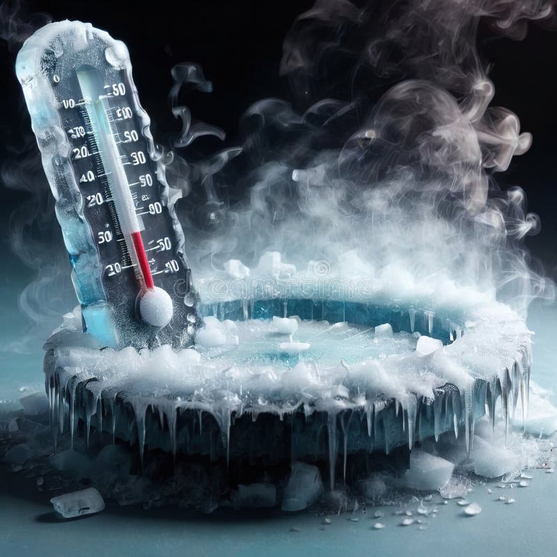 Thermometer, Freezing Temperatures, Frozen and Cold, Covered with Ice ...
