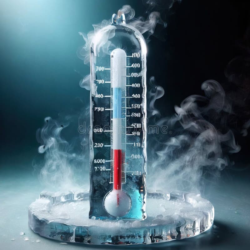 Thermometer, Freezing Temperatures, Frozen and Cold, Covered with Ice ...