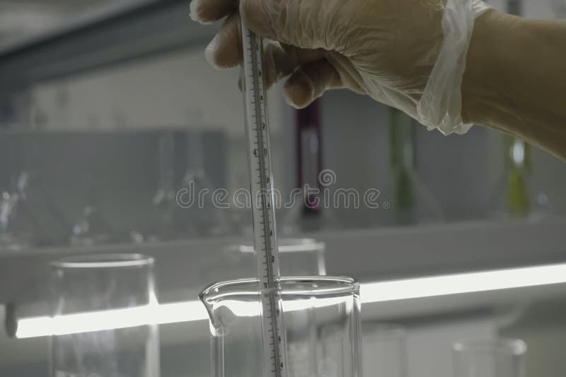 Thermometer in Glass Beaker. Laboratory Tests Stock Photo - Image of ...