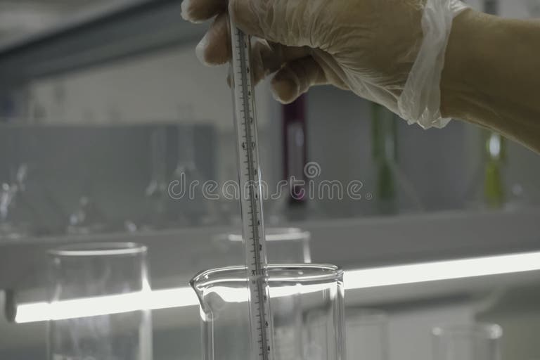 Thermometer in Glass Beaker. Laboratory Tests Stock Photo - Image of ...