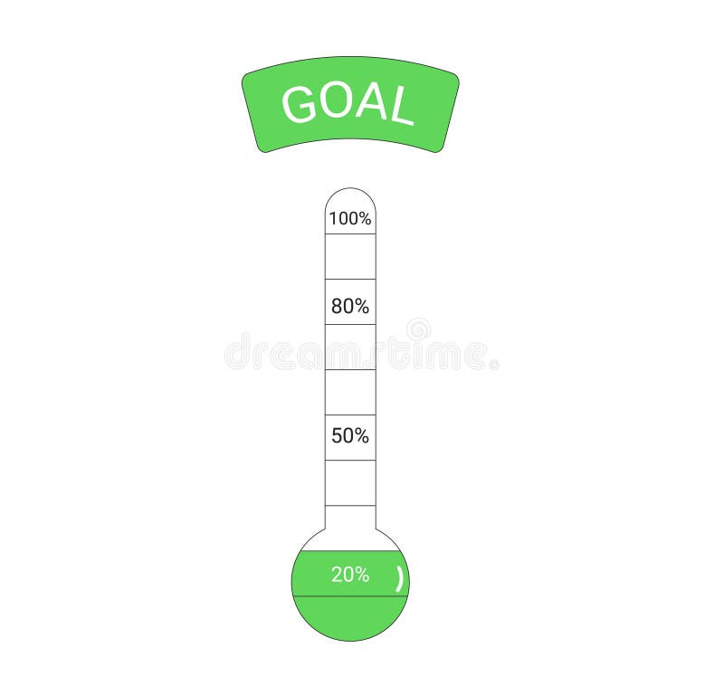 Full Goal Thermometer. Money Tracker Stock Vector - Illustration of ...
