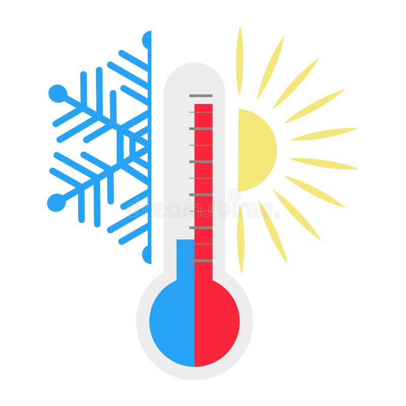 Thermometer in Heat or Cold. Temperatures at Different Times of the ...
