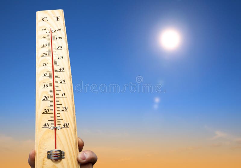 Thermometer with High Temperature Stock Photo - Image of heat, seasonal ...