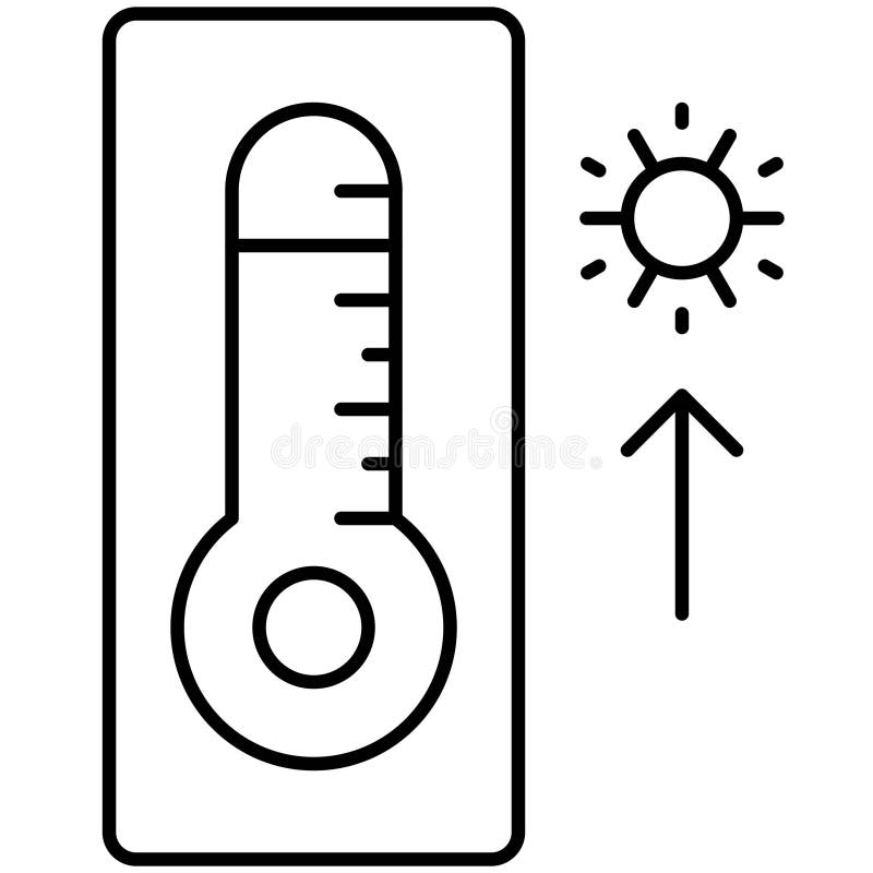 Thermometer with High Temperature Icon, Summer Vacation Related Vector ...