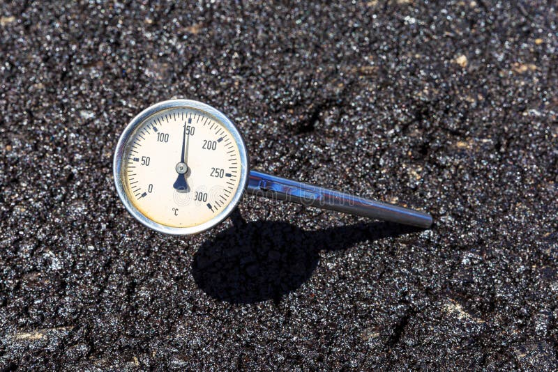 Thermometer in Hot Aspahlt Mix Stock Image - Image of control, heat ...