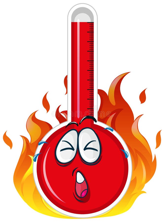 Thermometer in hot fire stock vector. Illustration of laboratory ...