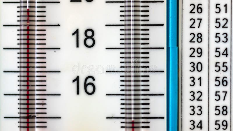 Thermometer and Hygrometer Scales Close Stock Image - Image of numeral ...