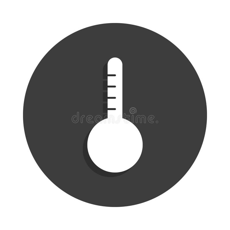 Thermometer Icon in Badge Style with Shadow Stock Illustration ...