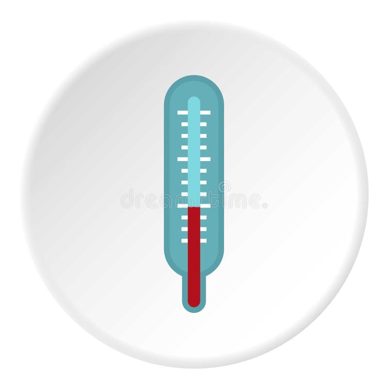 Thermometer icon circle stock vector. Illustration of care - 95441616