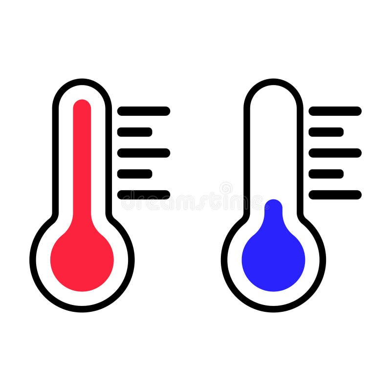 Thermometer Icon is a Cold and Heat Temperature Scale Symbol. Stock ...