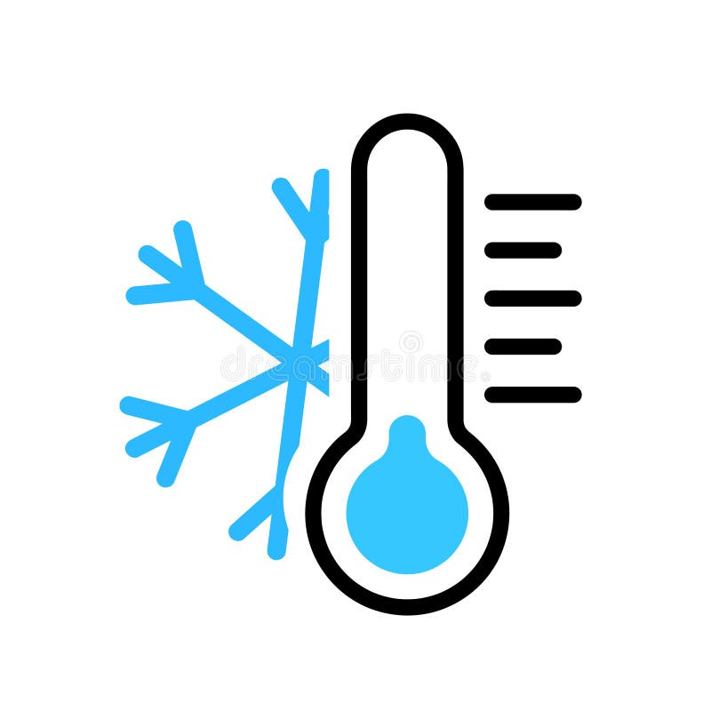 Thermometer Icon Cold, Temperature Scale Symbol, Cool Weather Sign ...