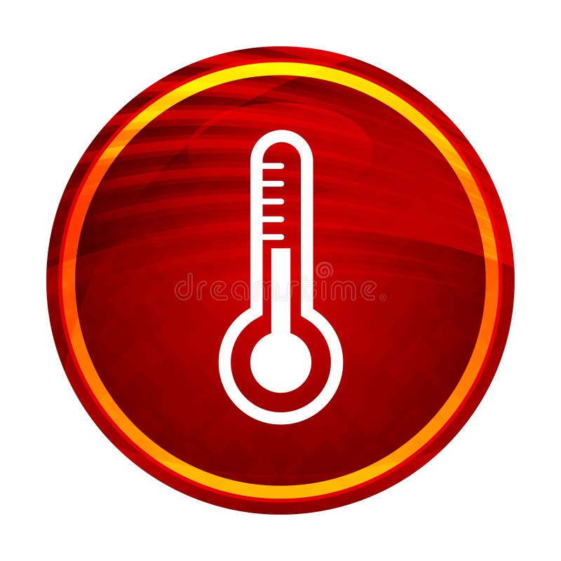 Thermometer Icon Creative Red Round Button Illustration Design Stock ...