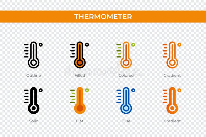 Thermometer Icon in Different Style. Thermometer Vector Icons Designed ...