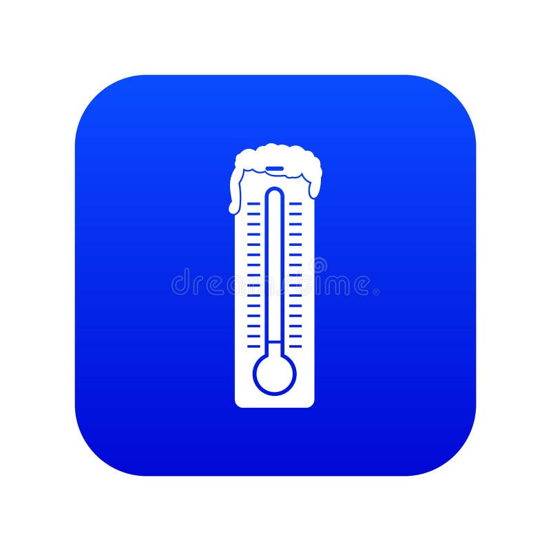 Thermometer Icon Digital Blue Stock Vector - Illustration of measure ...
