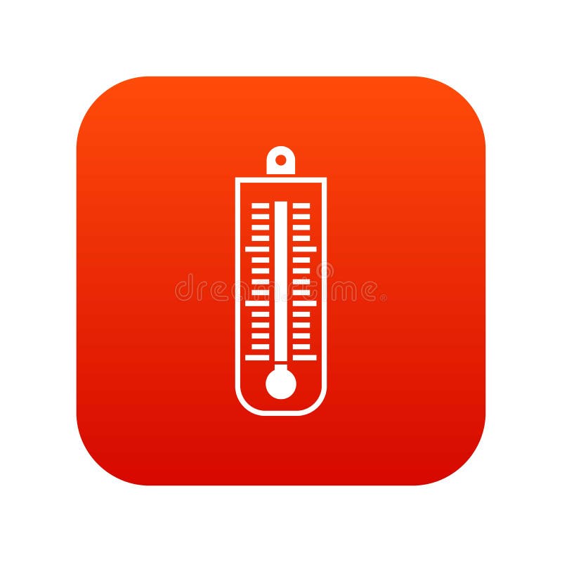 Thermometer Icon Digital Red Stock Vector - Illustration of equipment ...