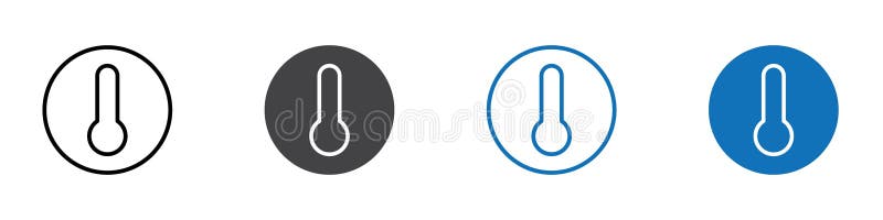 Thermometer Icon Flat Editable Icon Mark Set Stock Vector ...