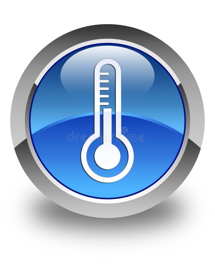 Thermometer Icon Glossy Blue Round Button Stock Illustration ...