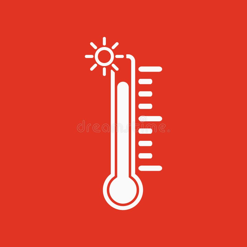 The Thermometer Icon. High Temperature Symbol Stock Vector ...