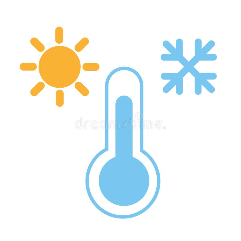 Thermometer Icon. High Temperature Thermometer and Sun and Low ...