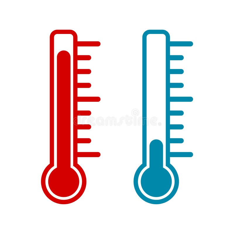 Thermometer Icon Hot and Cold Stock Vector - Illustration of equipment ...