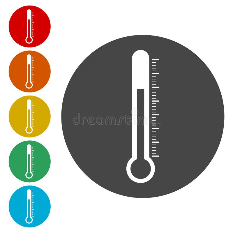 Thermometer icon hot stock vector. Illustration of circle - 130612362