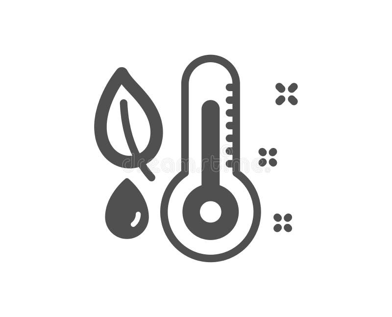 Thermometer Icon. Humidity and Leaf Sign. Vector Stock Vector ...