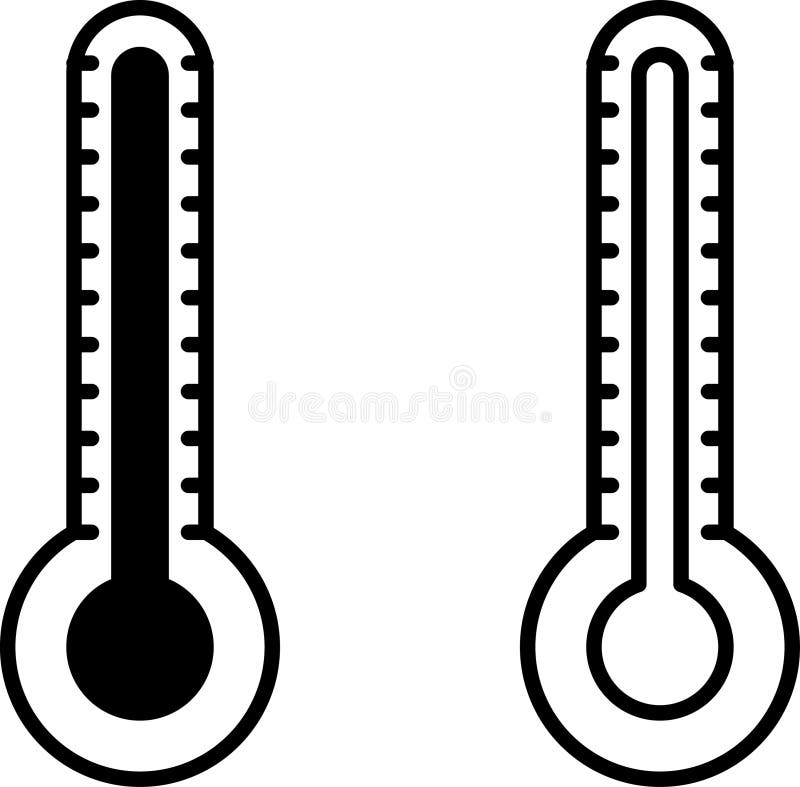 Thermometer Icon with Measuring Ruler. Simple Sign of Hot and Cold ...