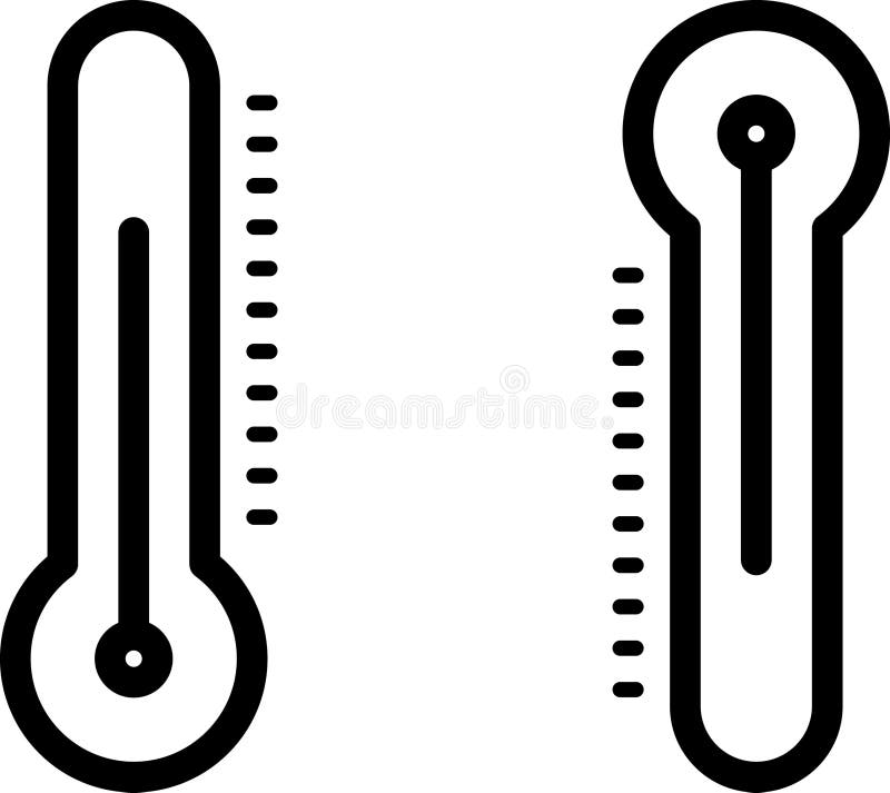 Thermometer Icon with Measuring Ruler. Simple Sign of Hot and Cold ...