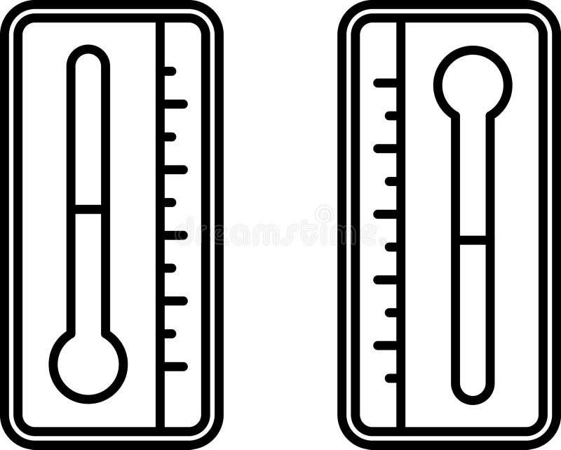 Thermometer Icon with Measuring Ruler. Simple Sign of Hot and Cold ...