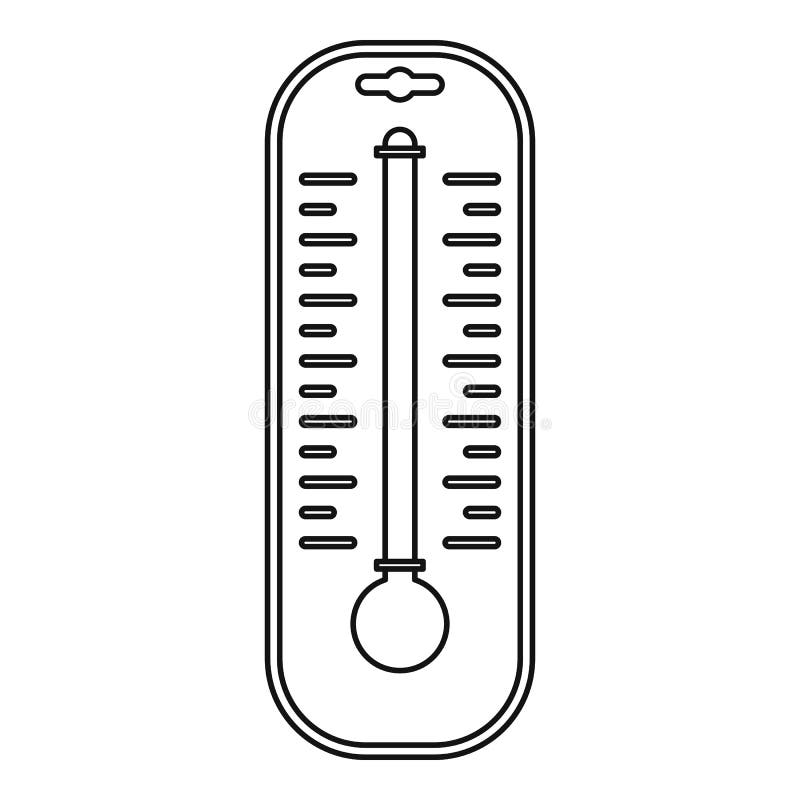 Thermometer Icon, Outline Style Stock Vector - Illustration of outdoor ...